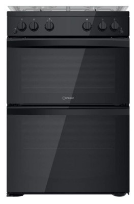 Indesit ID67G0MMB 60cm Gas Cooker - Gas Double Ovens, Gas Grill & 4 ...