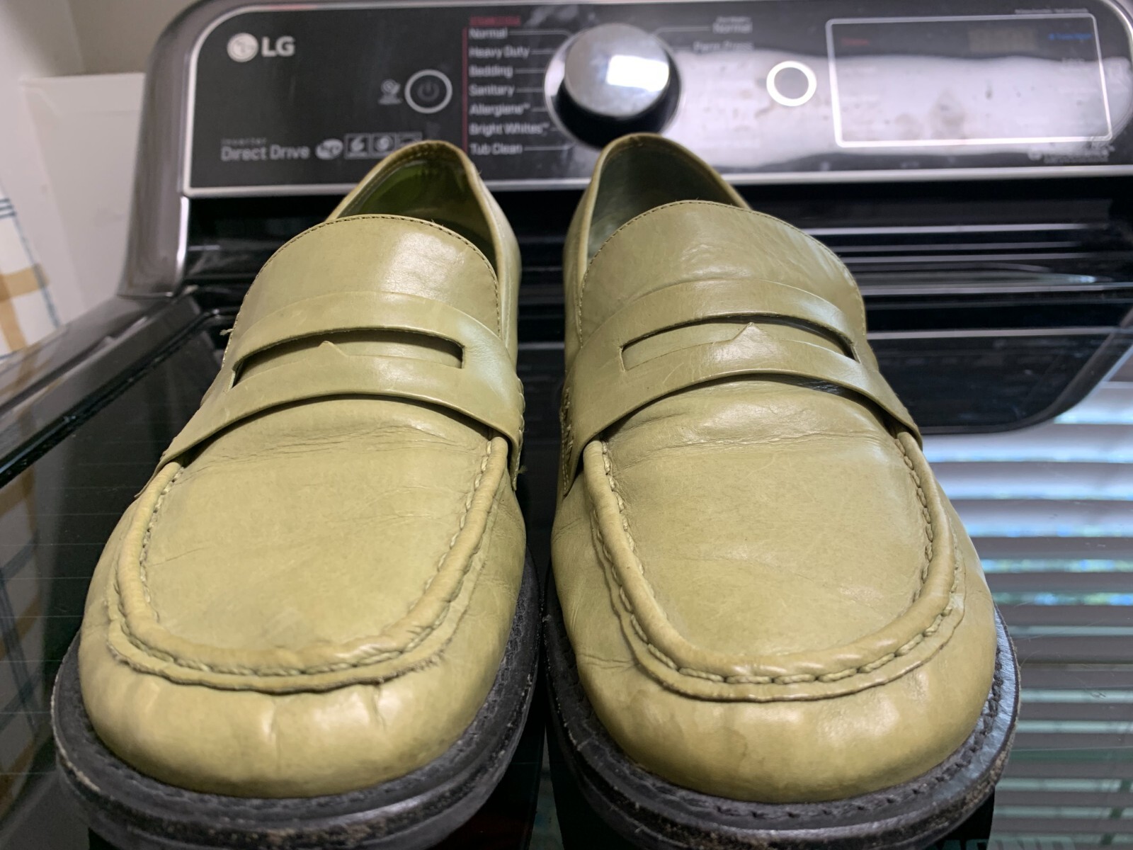 Ramon Tenza Bibas leather green Loafers shoes Womens size 10M SIZE 10M ...