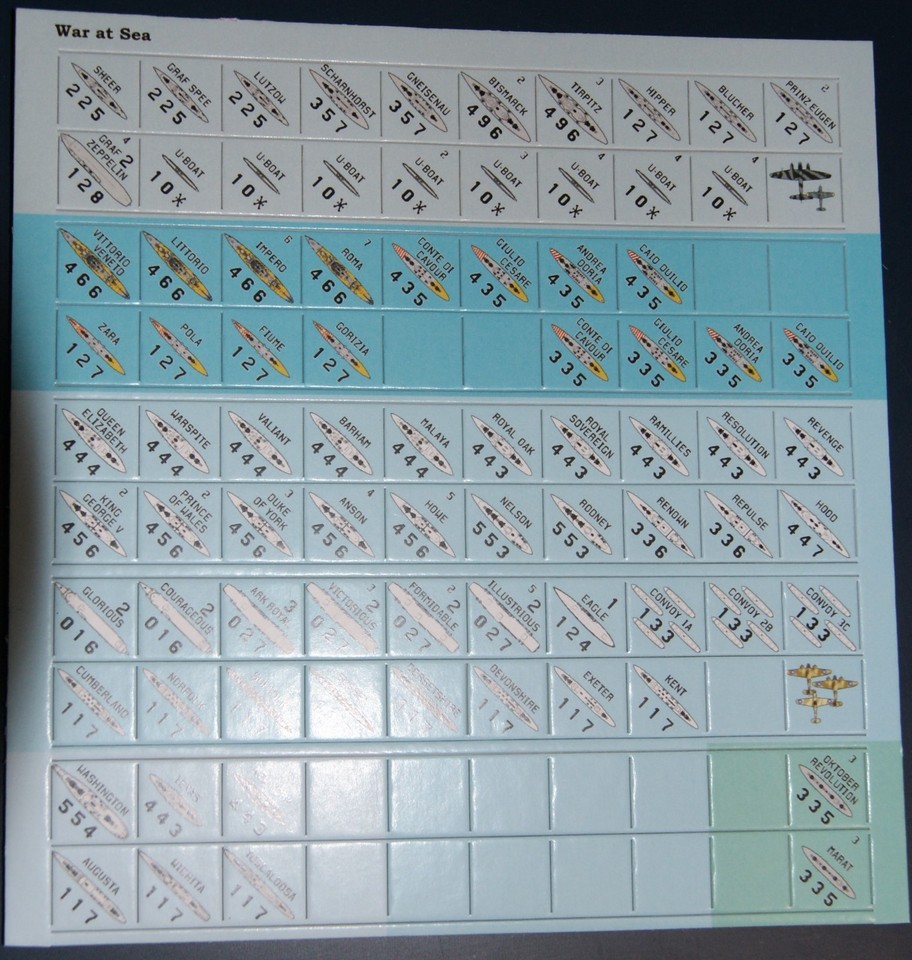 Double-Sided Plan View Counters for War at Sea ('75) - Die-Cut | eBay