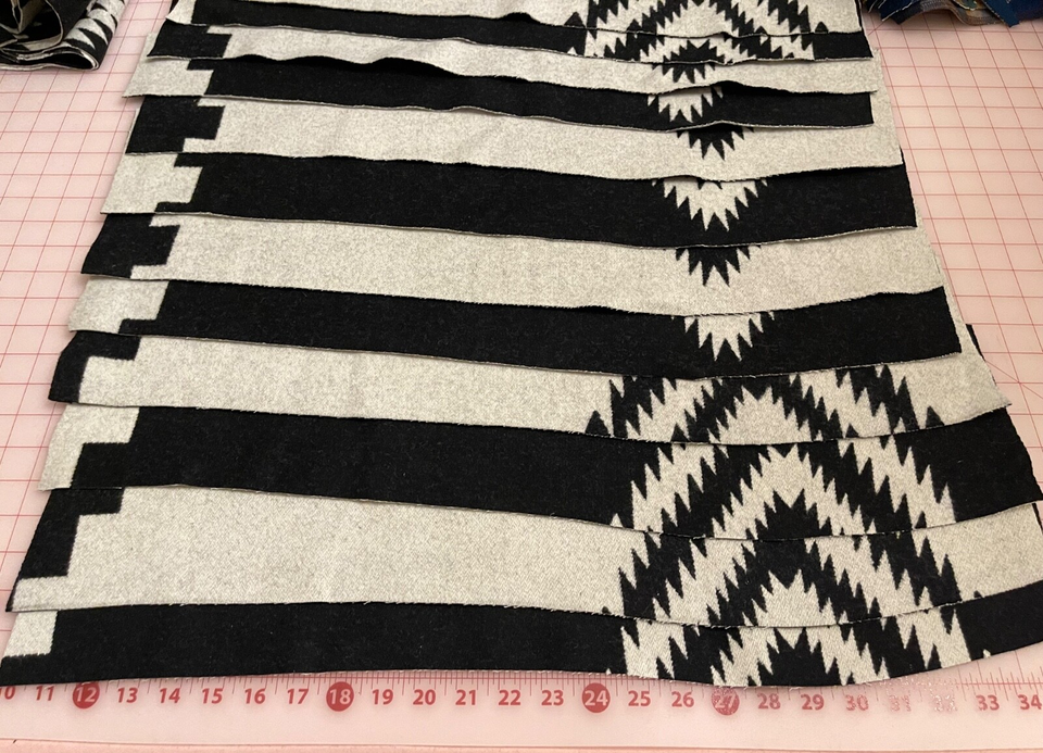 New Pendleton Wool Blanket Remnants - Gray/white/red/black/white - appx ...