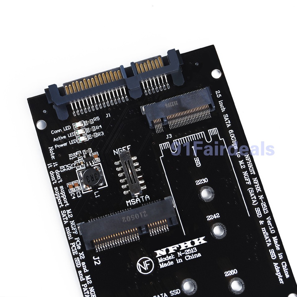 LOT 2 in 1 M.2 NGFF B-Key SATA SSD To SATA 3.0 Adapter Converter Case ...