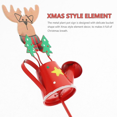 3 Pcs Flower Pot Metal Sign Garden Stakes Decorative Holiday Yard ...