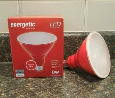 Energetic Red LED 8 Watt PAR38 - Indoor & Outdoor - Decorative Light ...