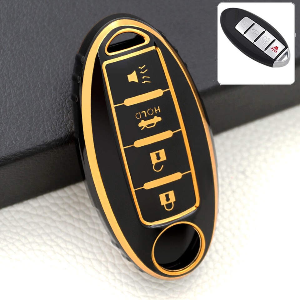 TPU Car Remote Key Cover Fob Case Holder Chain 4 5 Button For Nissan ...