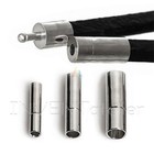 5x Bayonet Clasp End Caps Silver Barrel Cord Leather Bracelet Jewellery ...