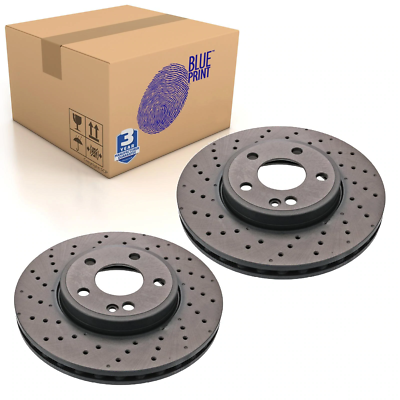Pair of Front Brake Disc Fits Mercedes-Benz OE 2464212512 Blue Print ...