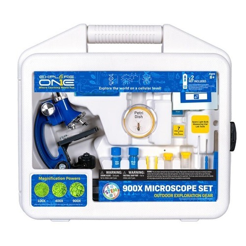 Explore One LED 45 Piece 900X Microscope Set with Case | eBay
