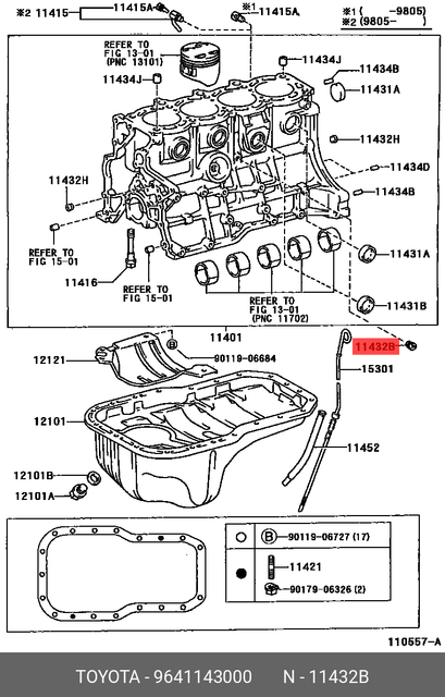 Genuine OE cylinder block plug 9641143000 for TOYOTA 96411-43000 online ...