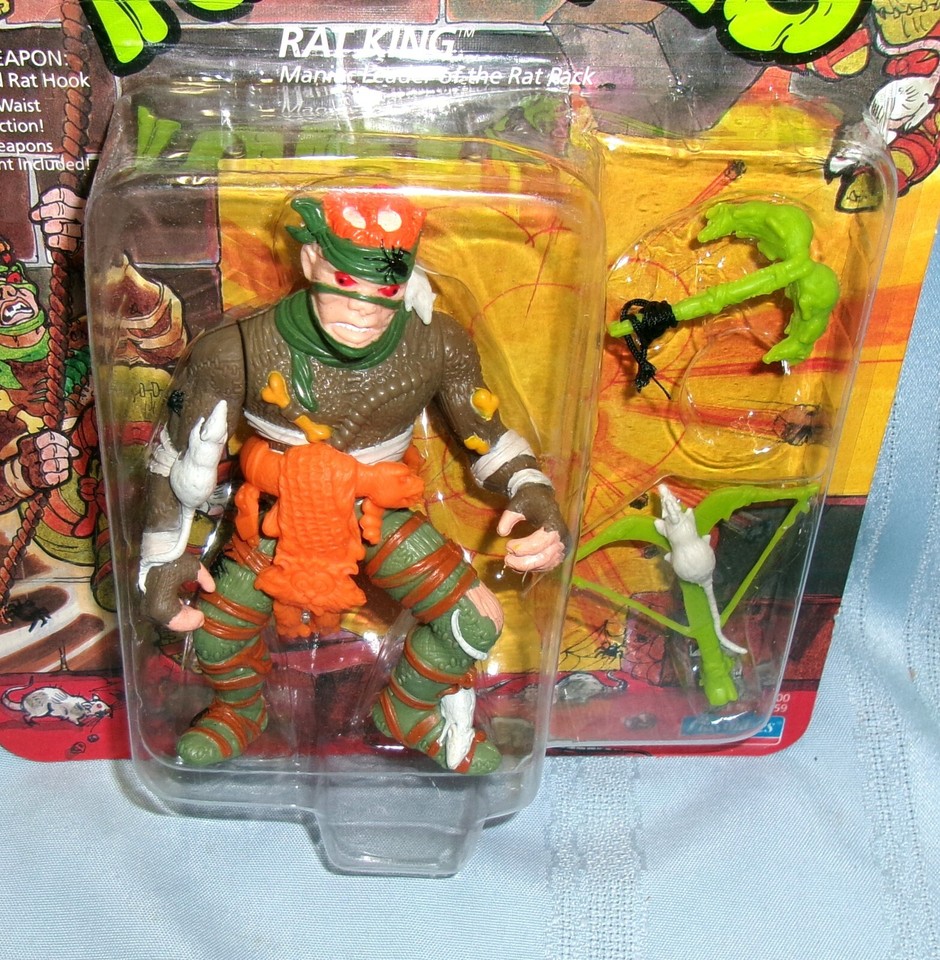 VINTAGE 1989 PLAYMATES TMNT RAT KING ACTION FIGURE SEALED ON UNPUNCHED ...