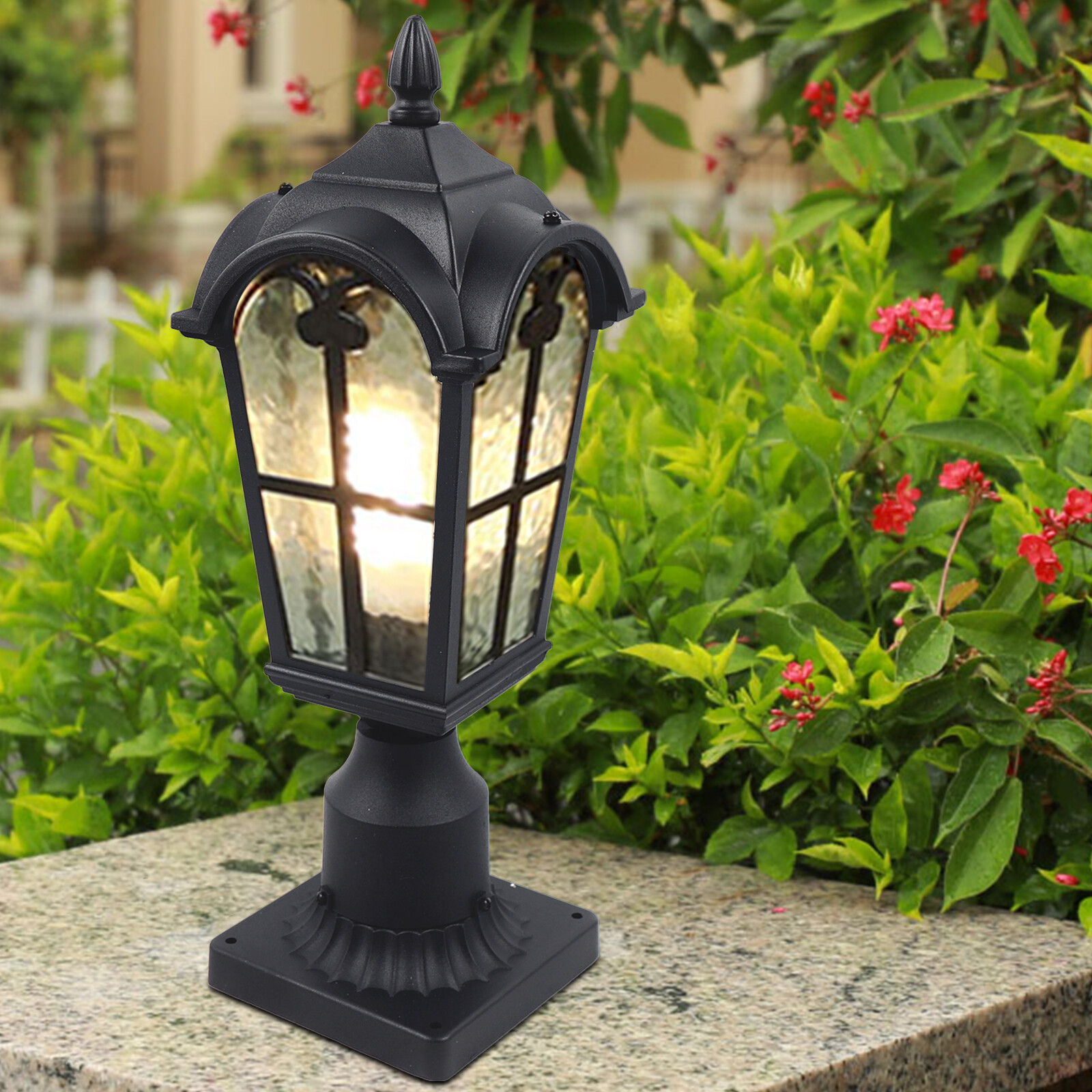 Garden Outdoor Post Pole Light Decor Patio Yard Lantern Lamp Roman
