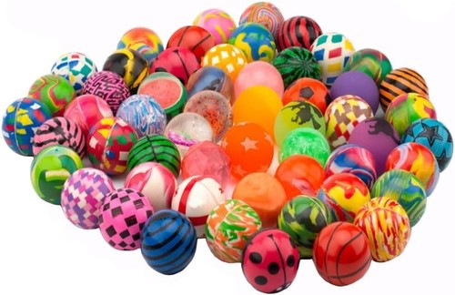 100 Pieces Colorful Bouncy Balls Bulk Mixed Pattern High Bouncing Balls ...