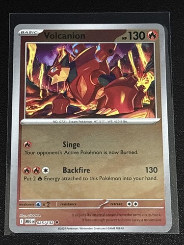 Pokémon TCG Mega Evolution Volcanion Reverse Holofoil 025/132 NM | eBay