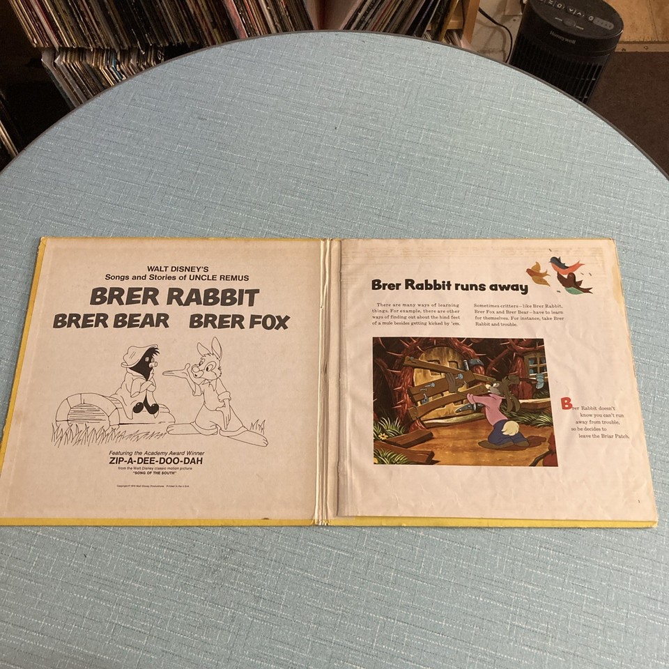Walt Disney Brer Rabbit Songs & Stories of Uncle Remus 1970 Vinyl LP 12 ...