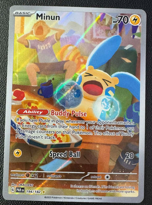 Minun 194/182 Paradox Rift Illustration Rare NM Pokemon Card | eBay
