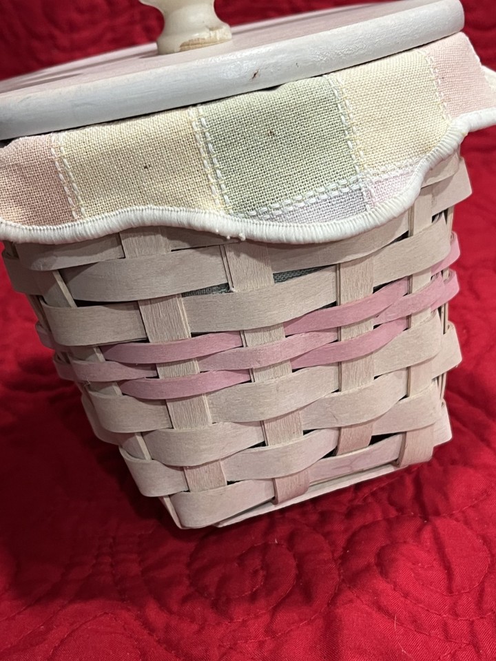 Longaberger Horizon of Hope Basket Hexagonal Lid Charm Plaid Fabric ...