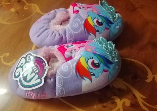 My Little Pony Girls Slip On Hard Sole Slippers Warm Winter Size 8 | eBay