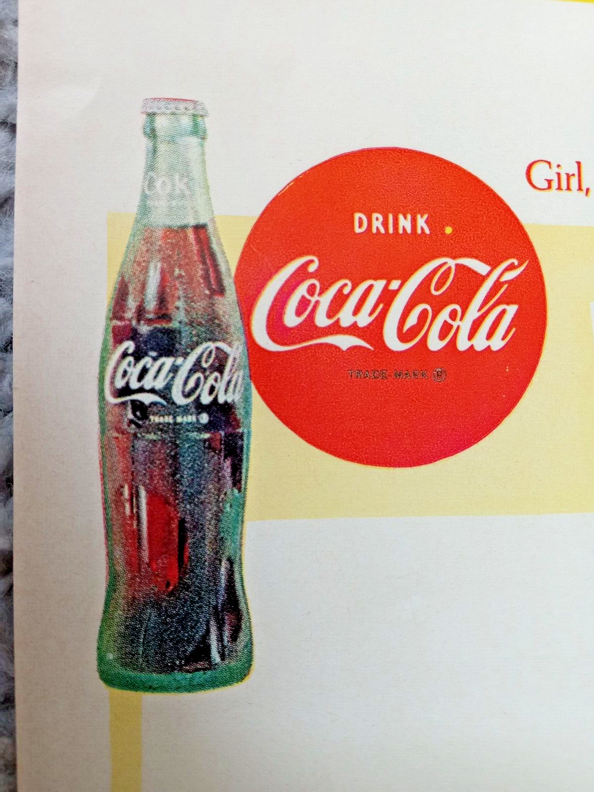 VTG 1960s ERA COKE COCA-COLA NOS ADV PAPER FRED FIXLER FOOTBALL ART 50 ...