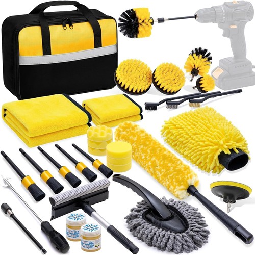 29Pcs Car Detailing Kit - Car Detailing Brush Set with 18" Wheel Rim ...
