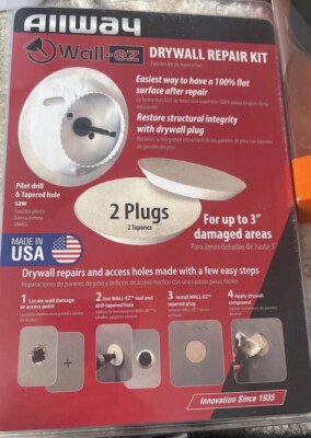 NEW Allway Wall-EZ Drywall Hole Repair Kit For Up To 3" Damaged Area 2 ...