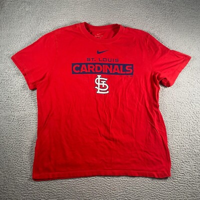Nike Shirt Mens XL Red Center Swoosh Saint Louis Cardinals MLB Baseball ...