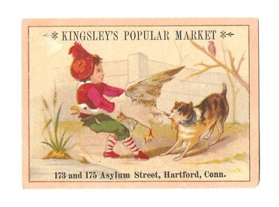 Antique Victorian Ink Blotter Trade Card KINGSLEY'S POPULAR MARKET ...