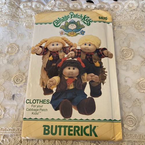 🤠BUTTERICK - CABBAGE PATCH Cowboy Western #6826- 3 STYLE DOLL CLOTHING ...