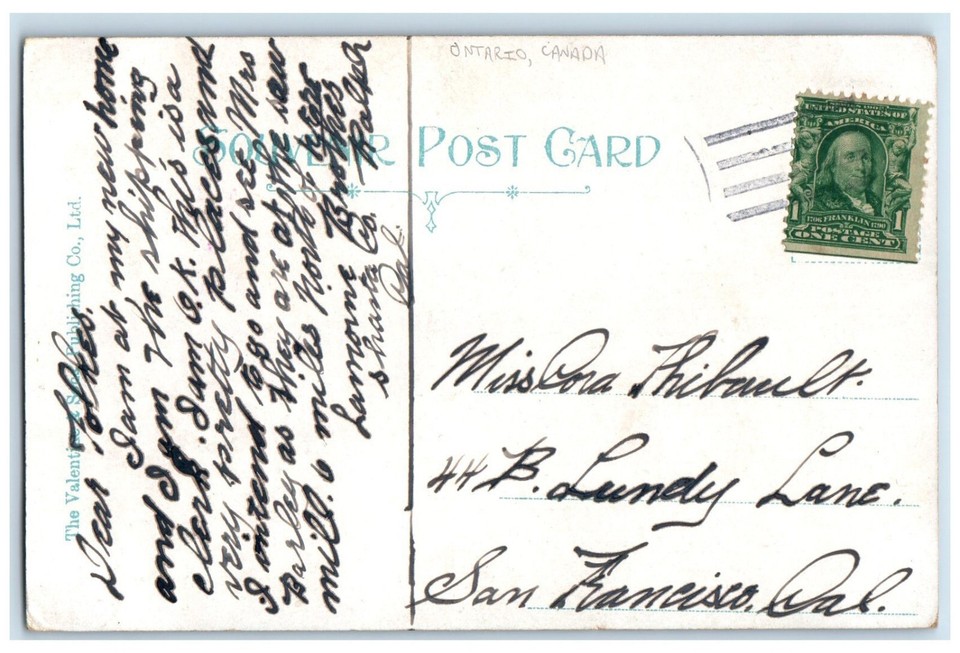 c1910 Moonlight in Muskoka Lakes Bala Falls Ontario Canada Antique ...