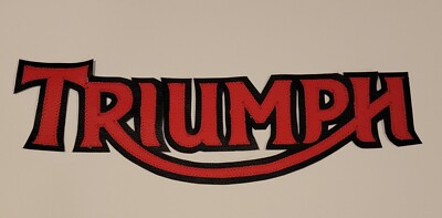 Hinckley Triumph Motorcycle 13 inch back patch. red black. Sew on type ...