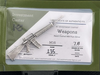 Investment Caster Hand Pour ‘M16’ 7.8-8.2G .999 Silver Assult Rifle ...