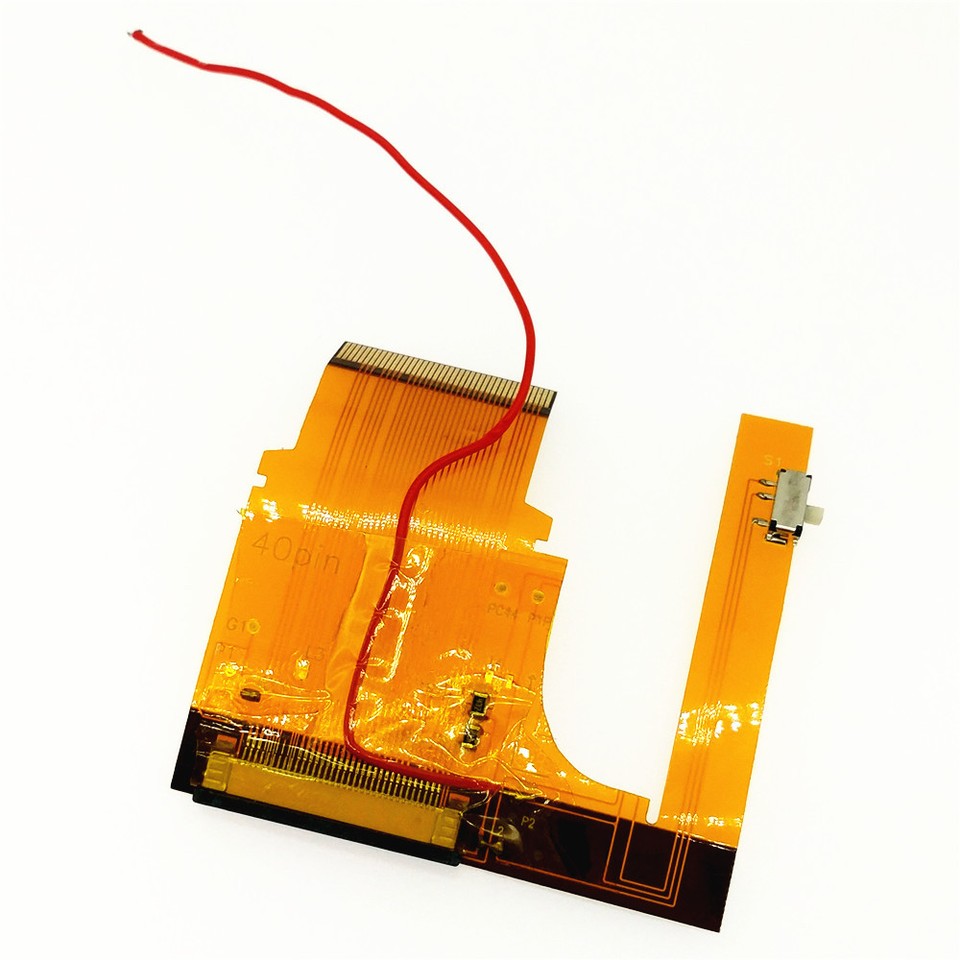 40 Pin Backlight Adapter Brightness Switch Ribbon Cable For Game Boy ...