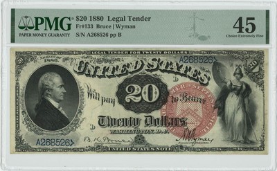 FR.133 $20 1880 Legal Tender PMG XF45 Hamilton 950065-9 | eBay