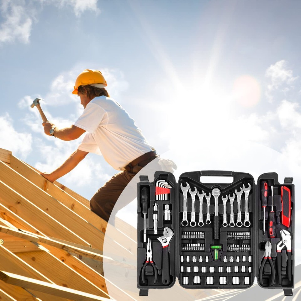 95 Piece Tool Set Tool Kit Mechanics Tool Set Portable Toolbox With ...