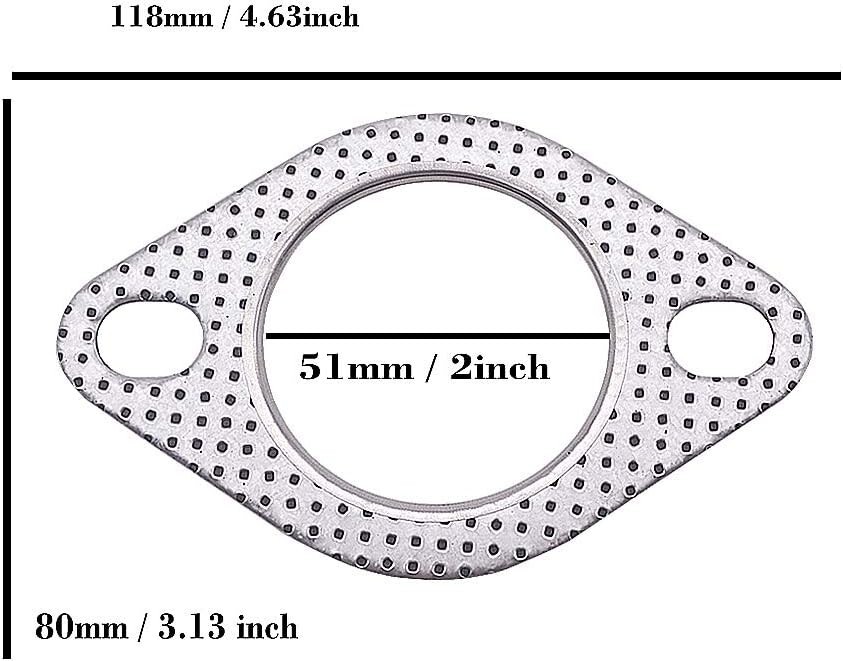 2 inch Universal Fitment High Temperature Exhaust Gasket 2-Bolt BORLA ...