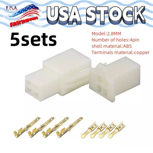 2.8MM 4 PIN WAY AUTOMOTIVE ELECTRICAL WIRE CONNECTOR MALE AND FEMALE ...