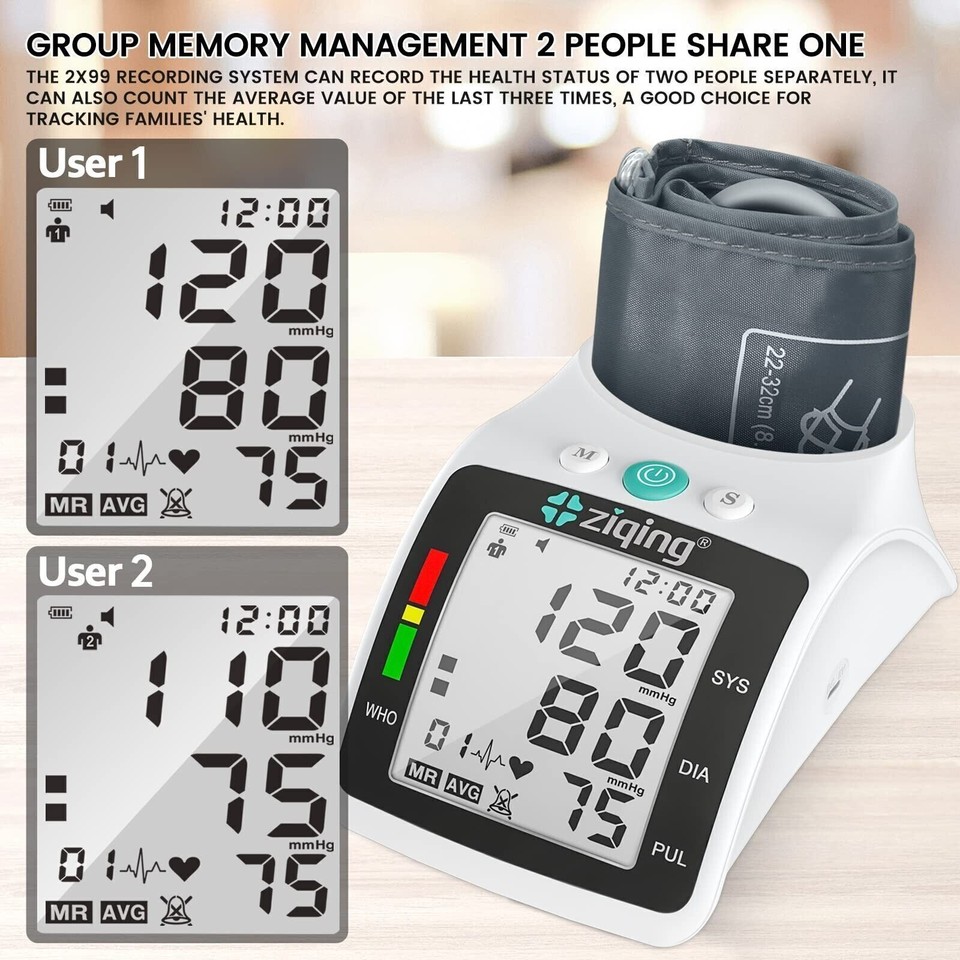 Blood Pressure Monitor Upper Arm Heart Beat Meter BP Machine Cuff for ...