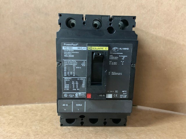 SQUARE D 40 AMP 600V Circuit Breaker, HDL36040 | eBay