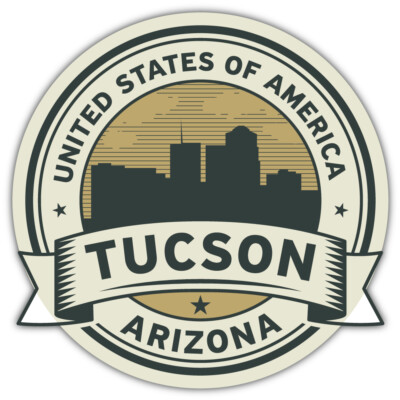 Tucson City Arizona USA State Vintage Emblem Car Bumper Sticker Decal ...
