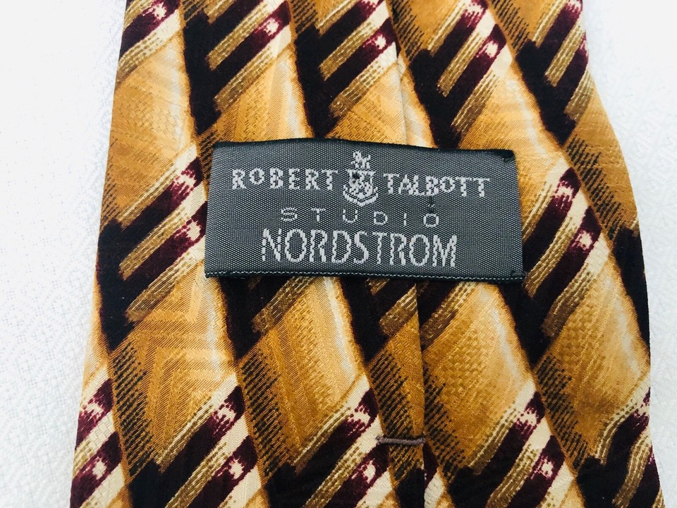 Robert Talbott Studio Handmade Striped Brown Silk Necktie | eBay