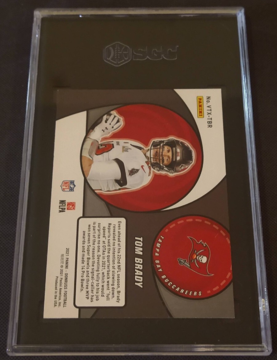 2021 Panini Donruss NFL Vortex Tom Brady SGC 9.5 MINT+ Tampa Bay ...