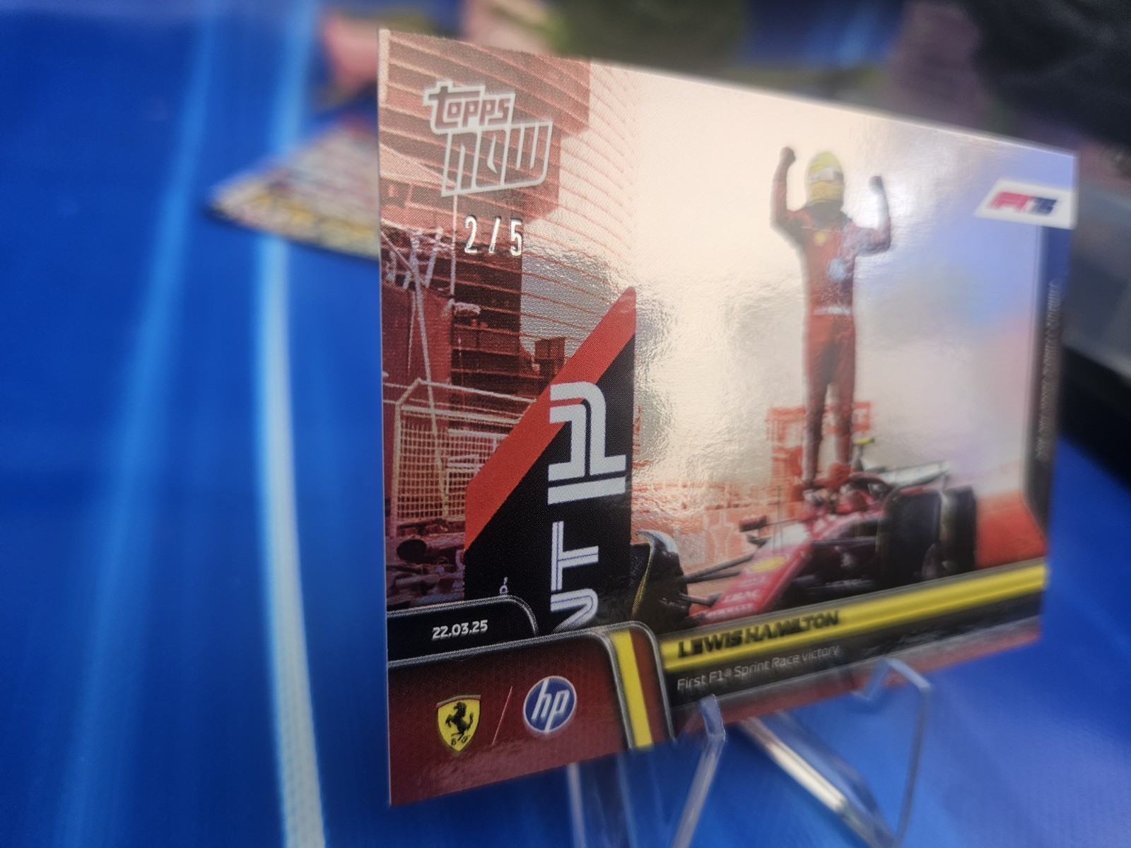 2025 Topps NOW Formula 1 LEWIS HAMILTON /5 Ferrari Team Jersey Matching ...