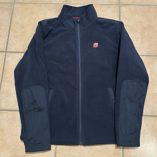Chick-Fil-A Employee Jacket Sz L Navy Blue Fleece Full-Zip Work Oobe ...
