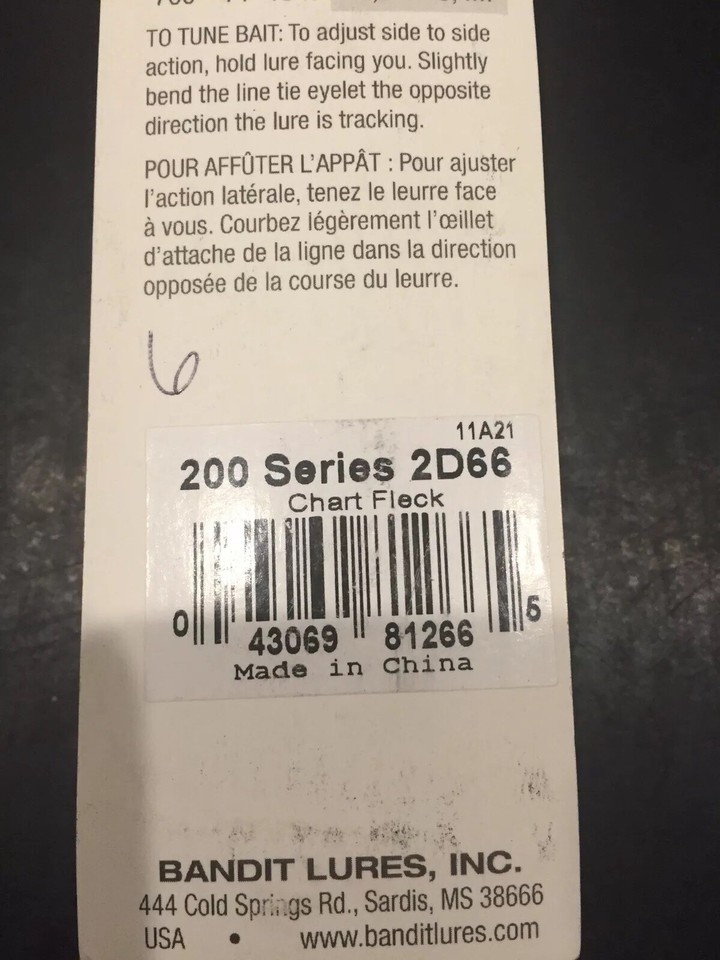 Bandit 200 Series 2D66 Chart Fleck | eBay