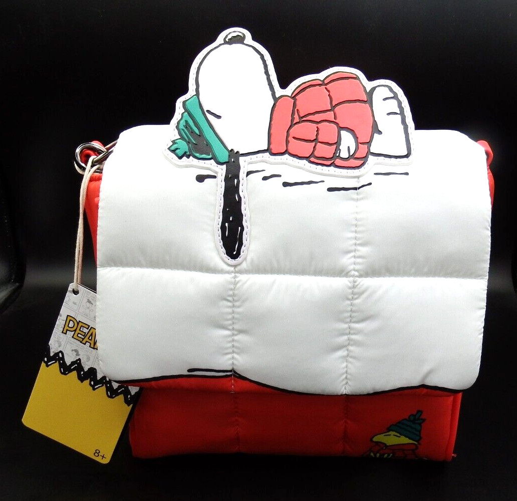 NEW! Loungefly Peanuts Snoopy Woodstock Puffer Crossbody Bag