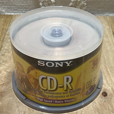 Sony CD-R High Speed Recordable CDs 700 MB 80 Min 1x-48x 50 Pack New ...