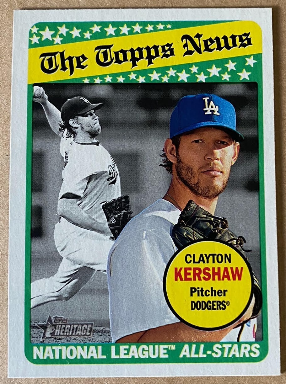 CLAYTON KERSHAW 2018 TOPPS HERITAGE ALL STARS Card #256 NM-MT Condition ...