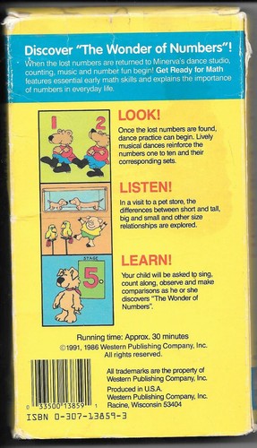 Get Ready For Math Golden Step Ahead & Numbers VideoSmart 2 VHS Tapes ...