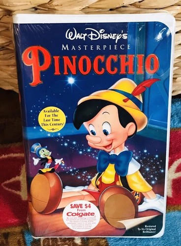 Pinocchio Disney Original SEALED NEW Vintage VHS VCR Tape Masterpiece ...