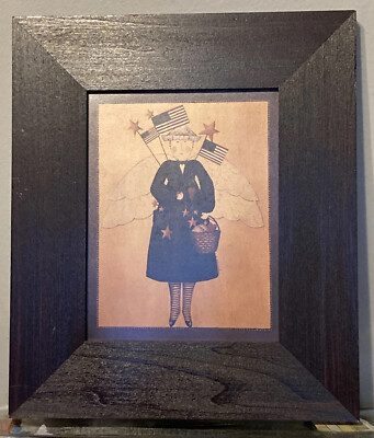 Mary Beth Baxter Print Waterline Folk Art Patriotic Woman Hardwood ...