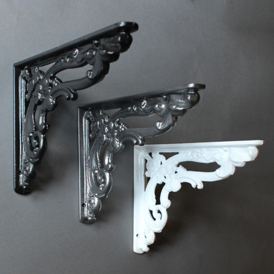 8x6" ANTIQUE CAST IRON VICTORIAN SHELF CISTERN BRACKET BLACK WHITE ...