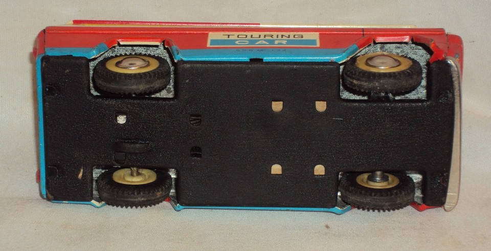 VINTAGE FRICTION TIN PLATE TOY TOURING CAR TOURIST COACH SCHIZO ...